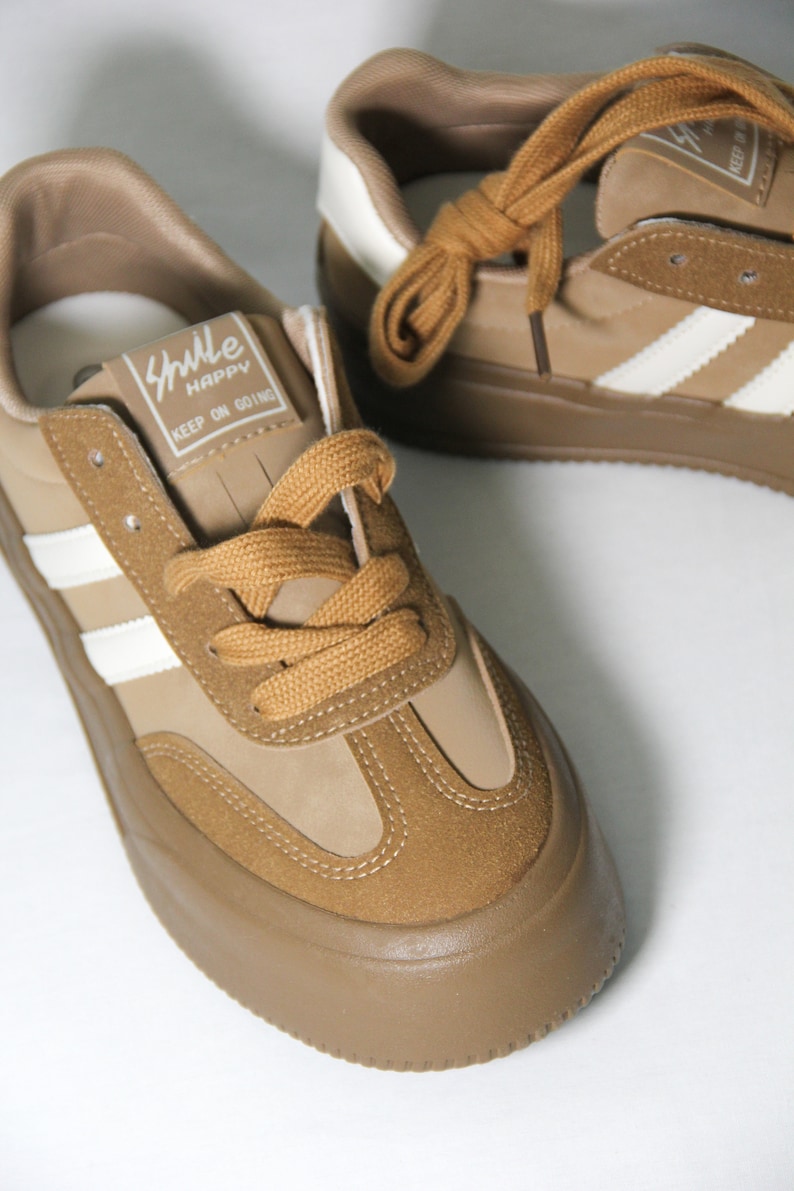 Essen Brown, Platform Germany Army Sneakers, Womens' Trendy Stylish ...