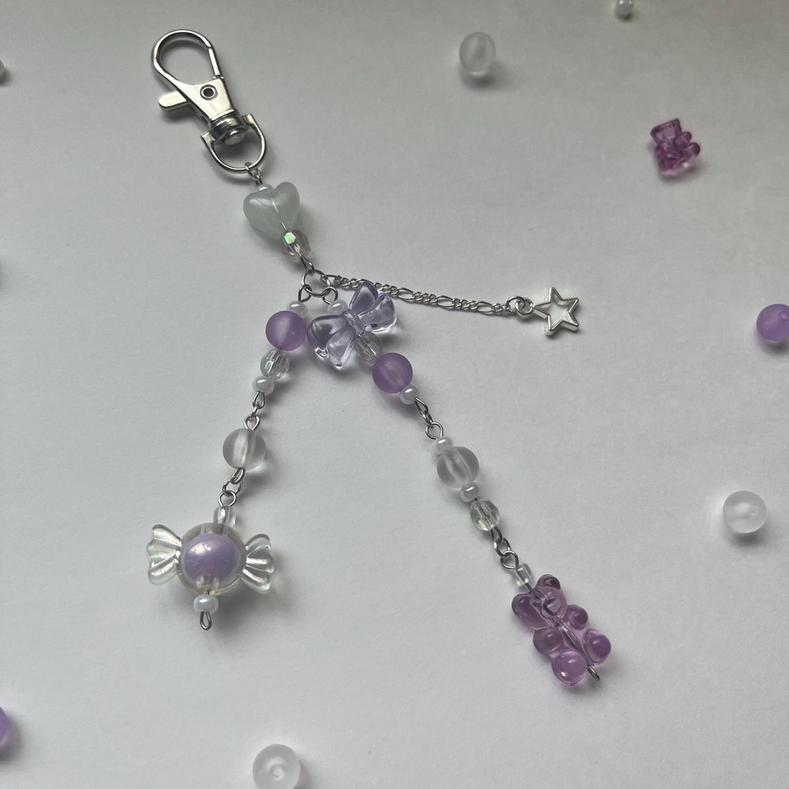 Candy Gummy Bear Y2K Keychain Aesthetic Beaded Keychain Kpop Charm Y2k ...