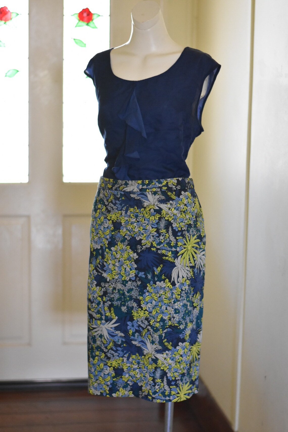 Floral A-line Skirt - Etsy