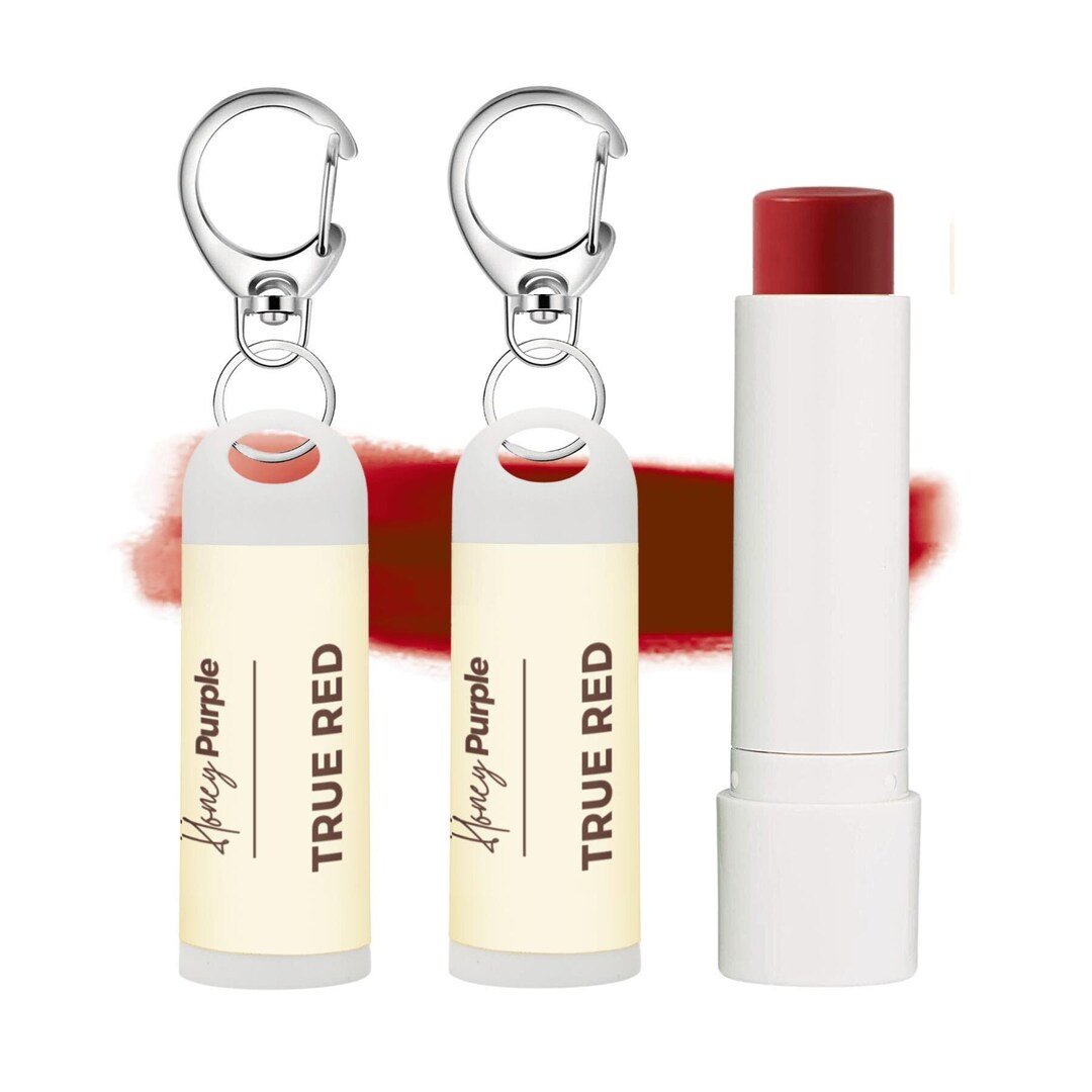 Organic Lip Tint / Tinted Lip Balm With Keychain Clip 2 Pack, Handmade ...