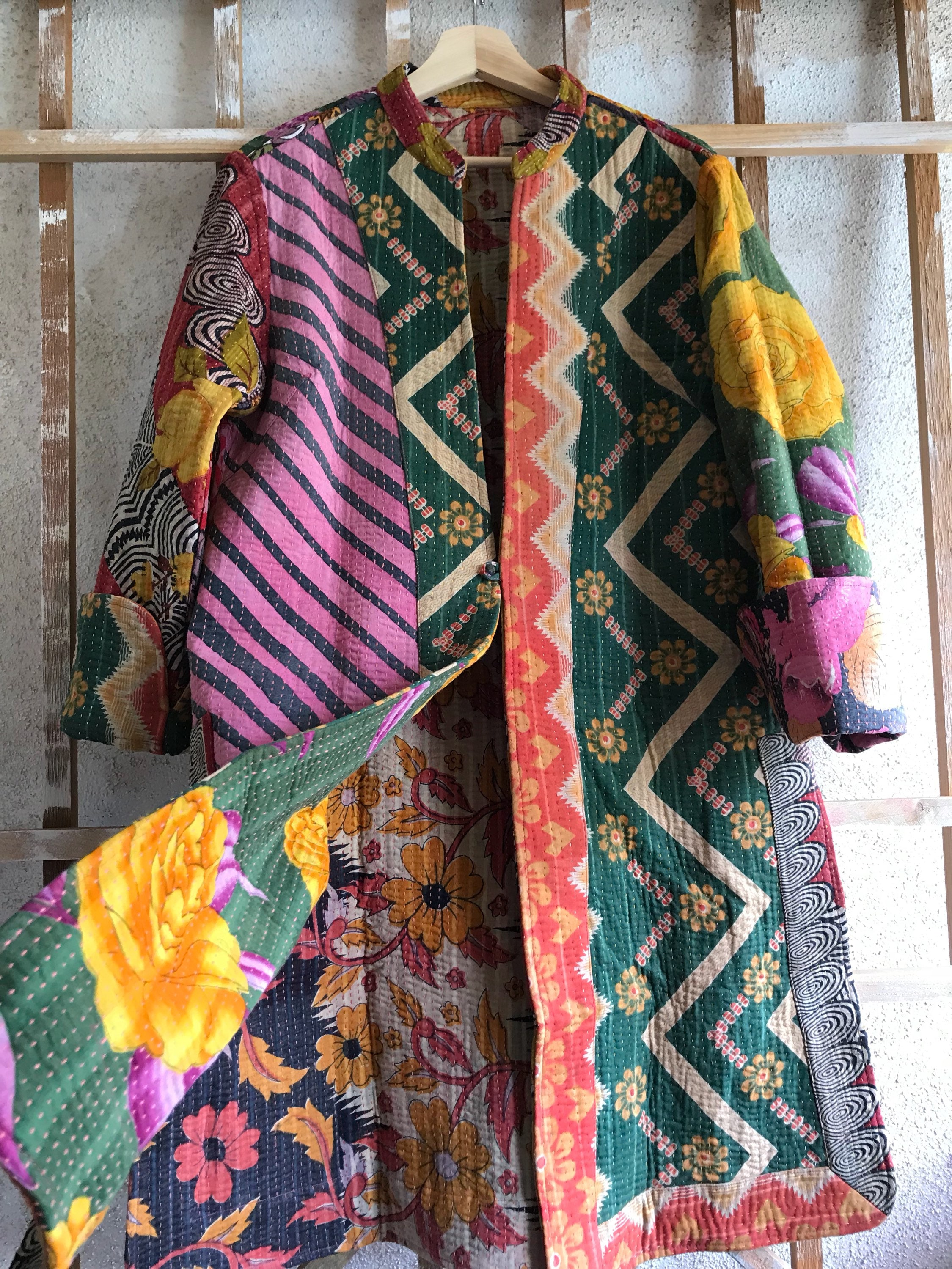 Designer kantha reversible coat