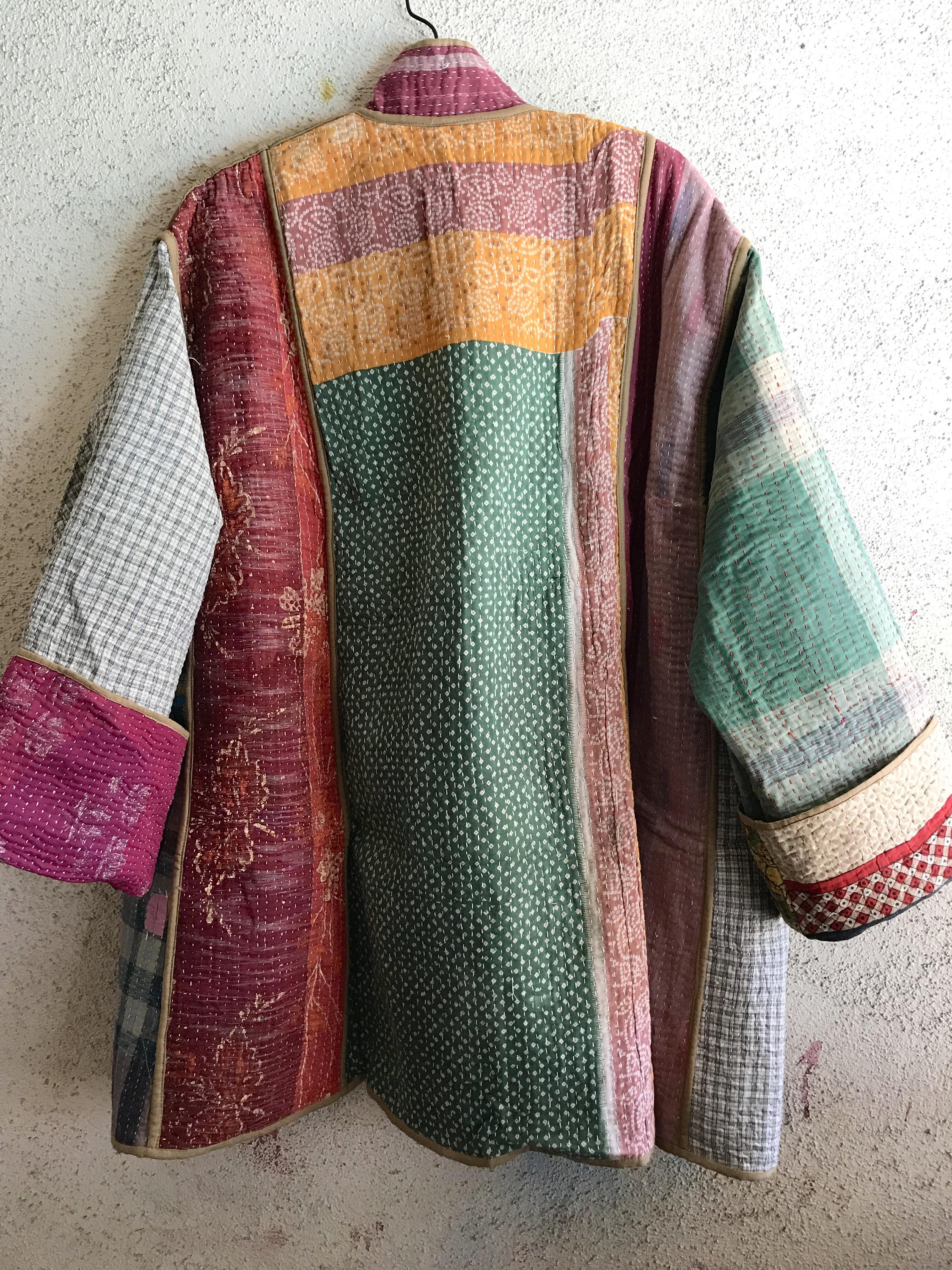 Plus size reversible vintage quilt kimono/jacket in a specular ...