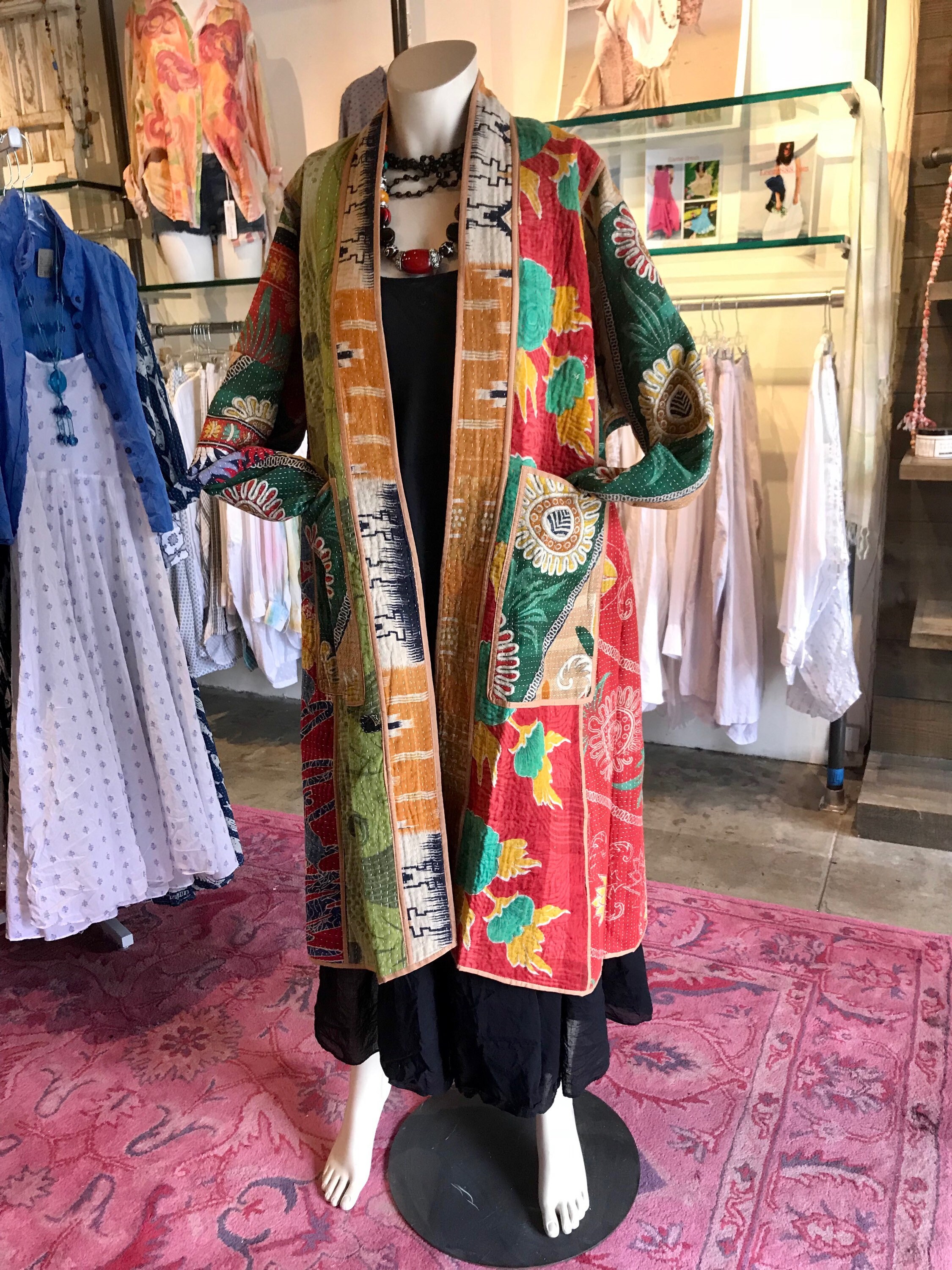 Stunning reversible designer kantha coat
