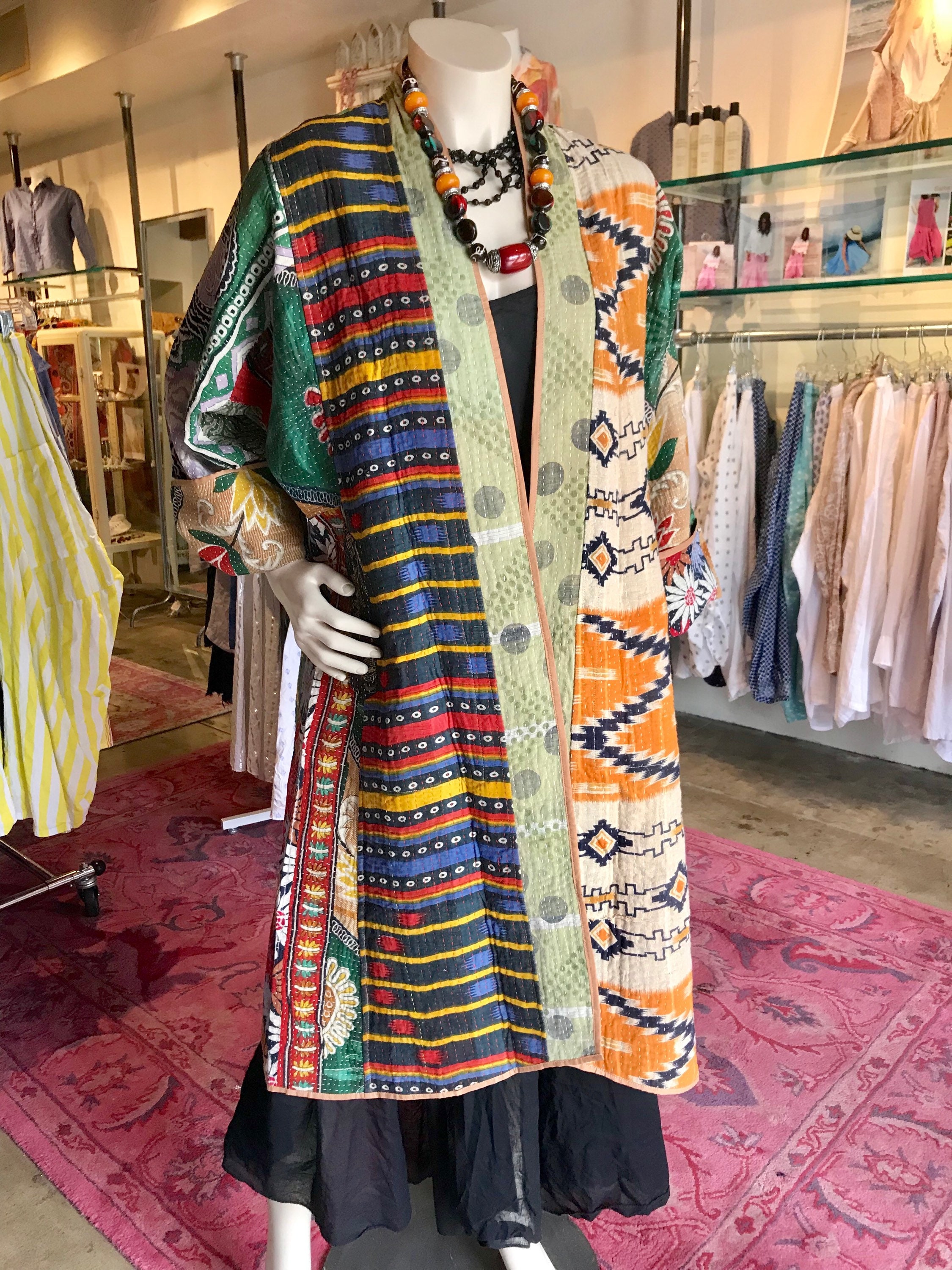 Stunning reversible designer kantha coat