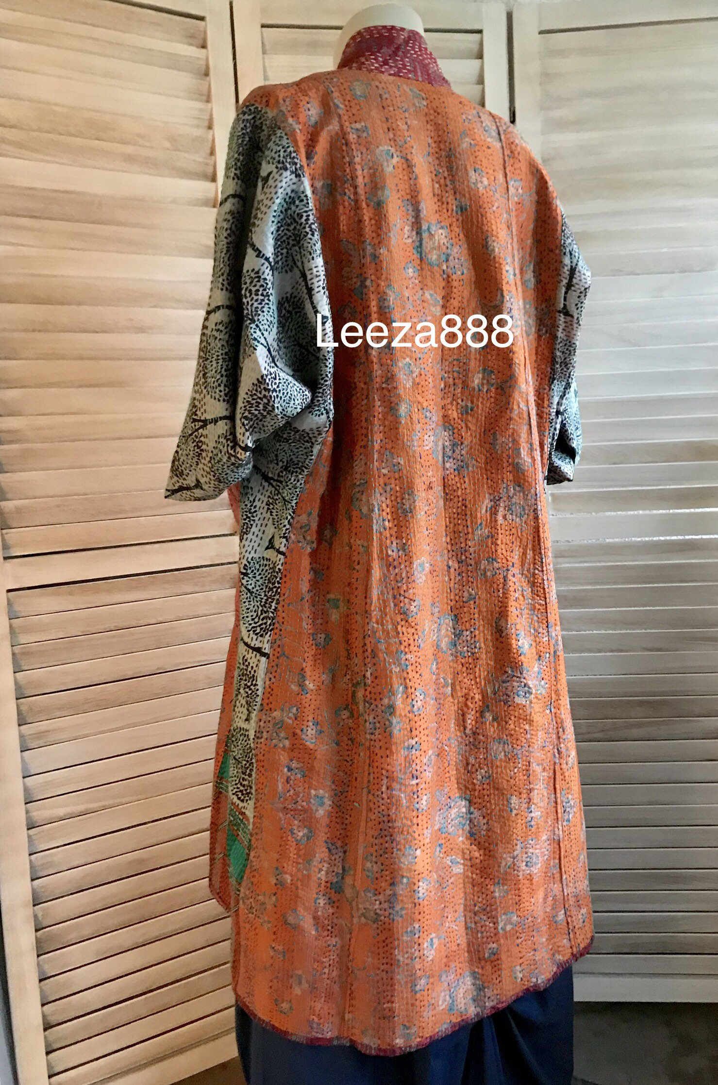 Tangerine silk reversible dress coat