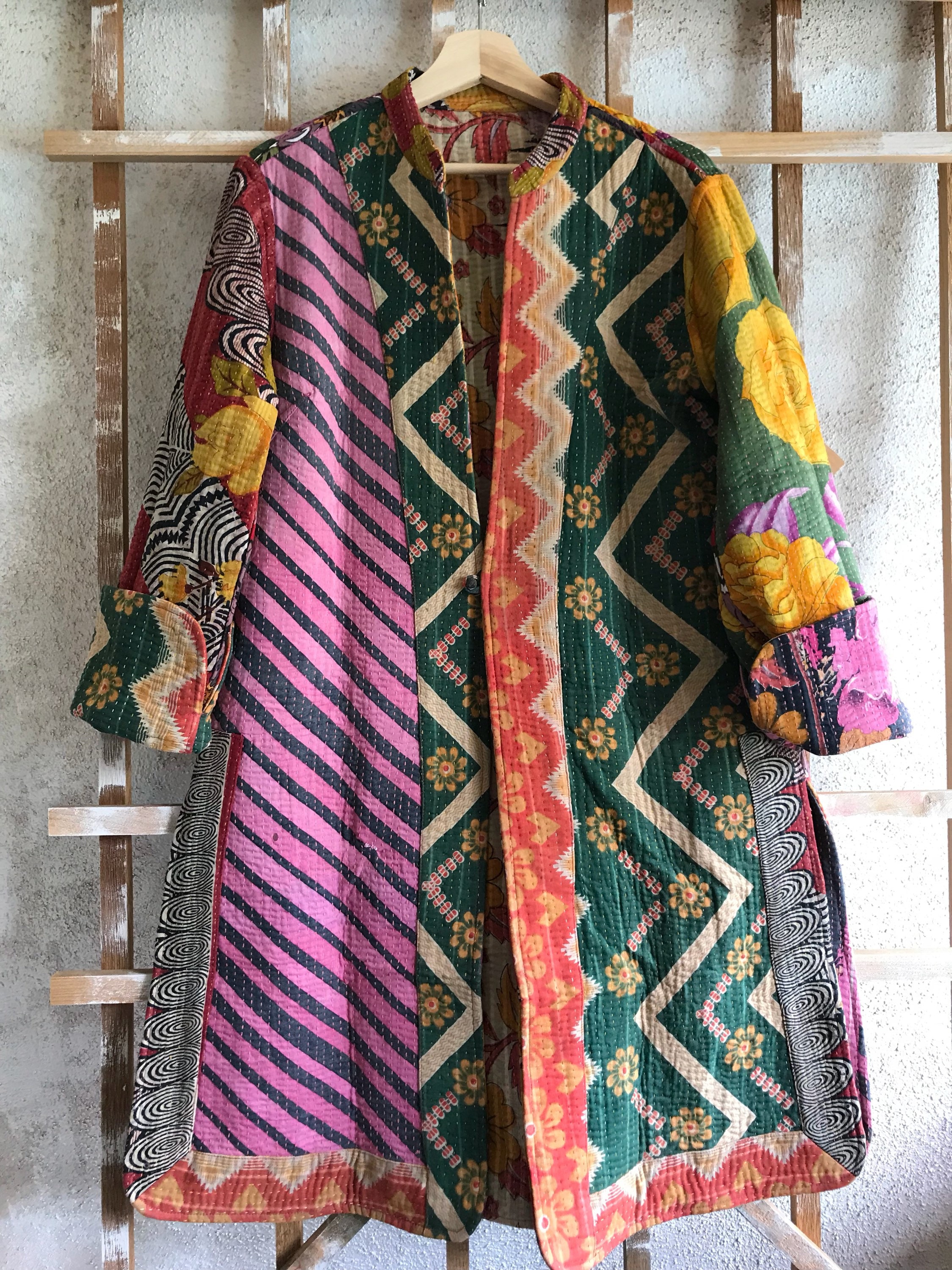 Designer kantha reversible coat