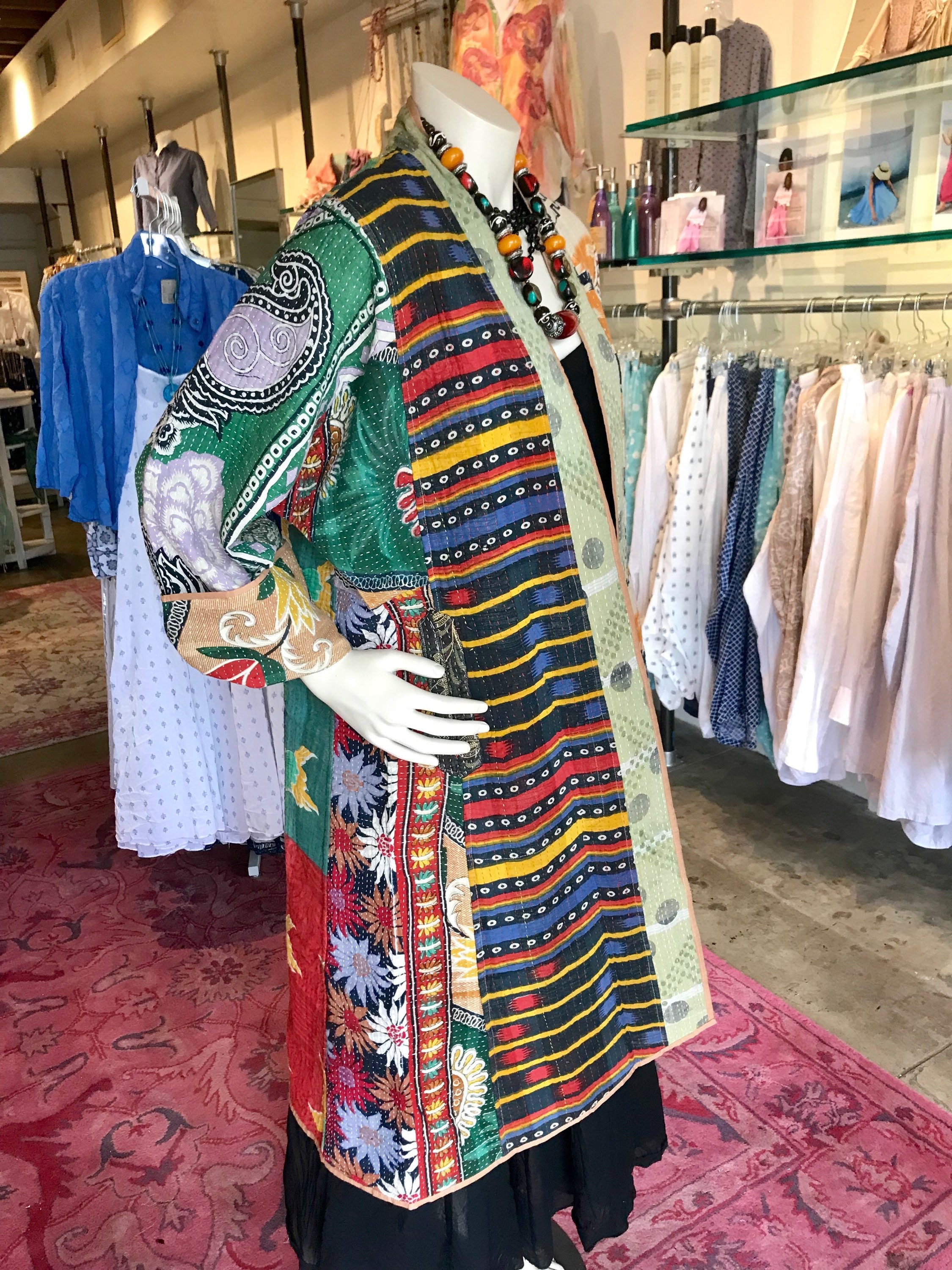 Stunning reversible designer kantha coat