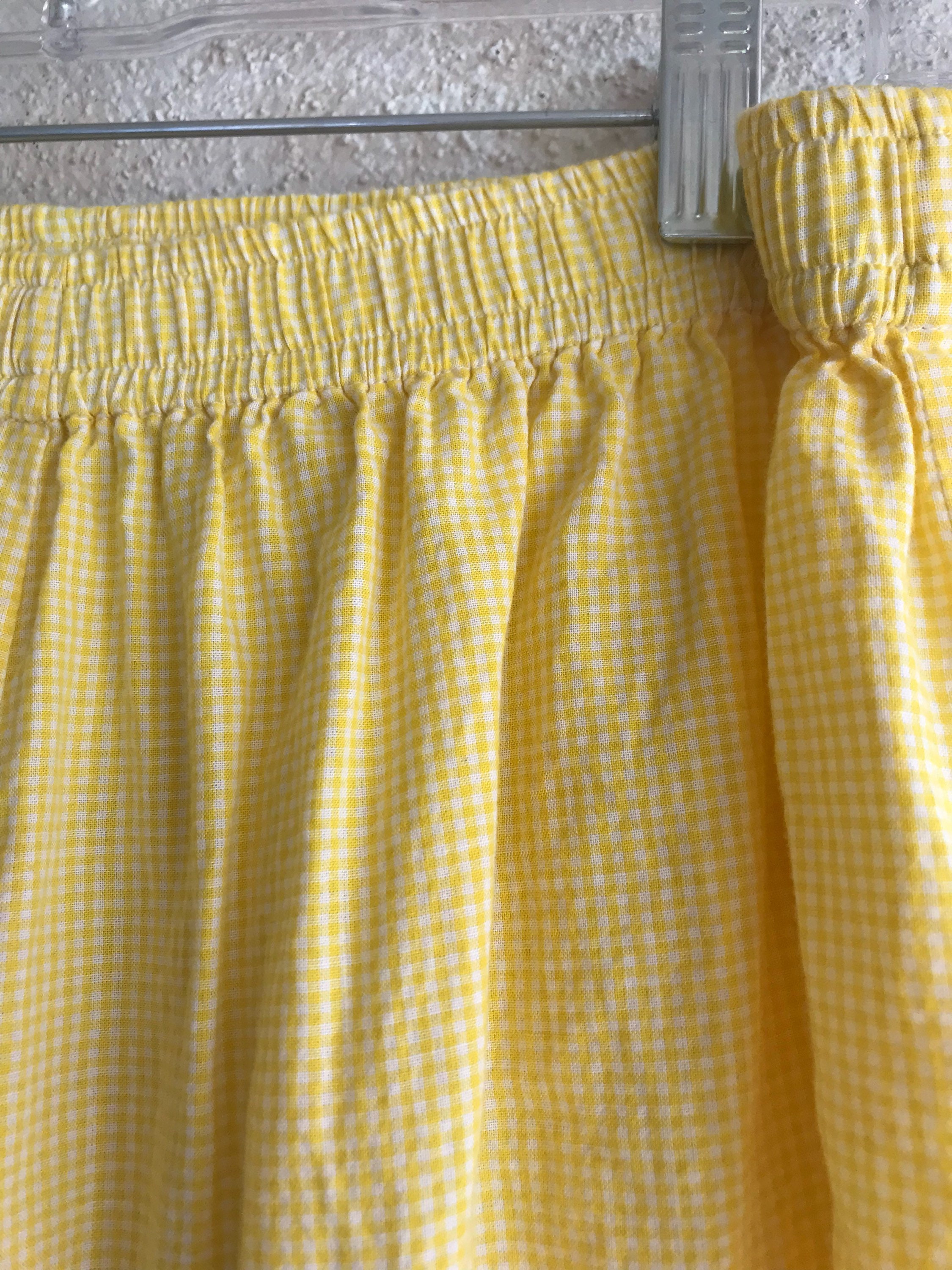 Yellow gingham check lagenlook pant