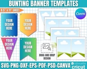 Bunting Banner Template, Bunting Banner Svg, Flag Banner Svg, Bunting ...