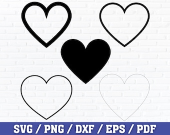 Hearts Svg Bundle, Heart Outline Svg, Heart Cut Files, Heart Clipart ...