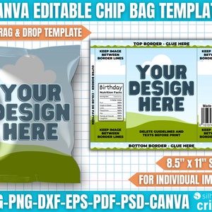 Chip Bag Template, Blank Chip Bag, Chip Bag Template Canva Editable ...