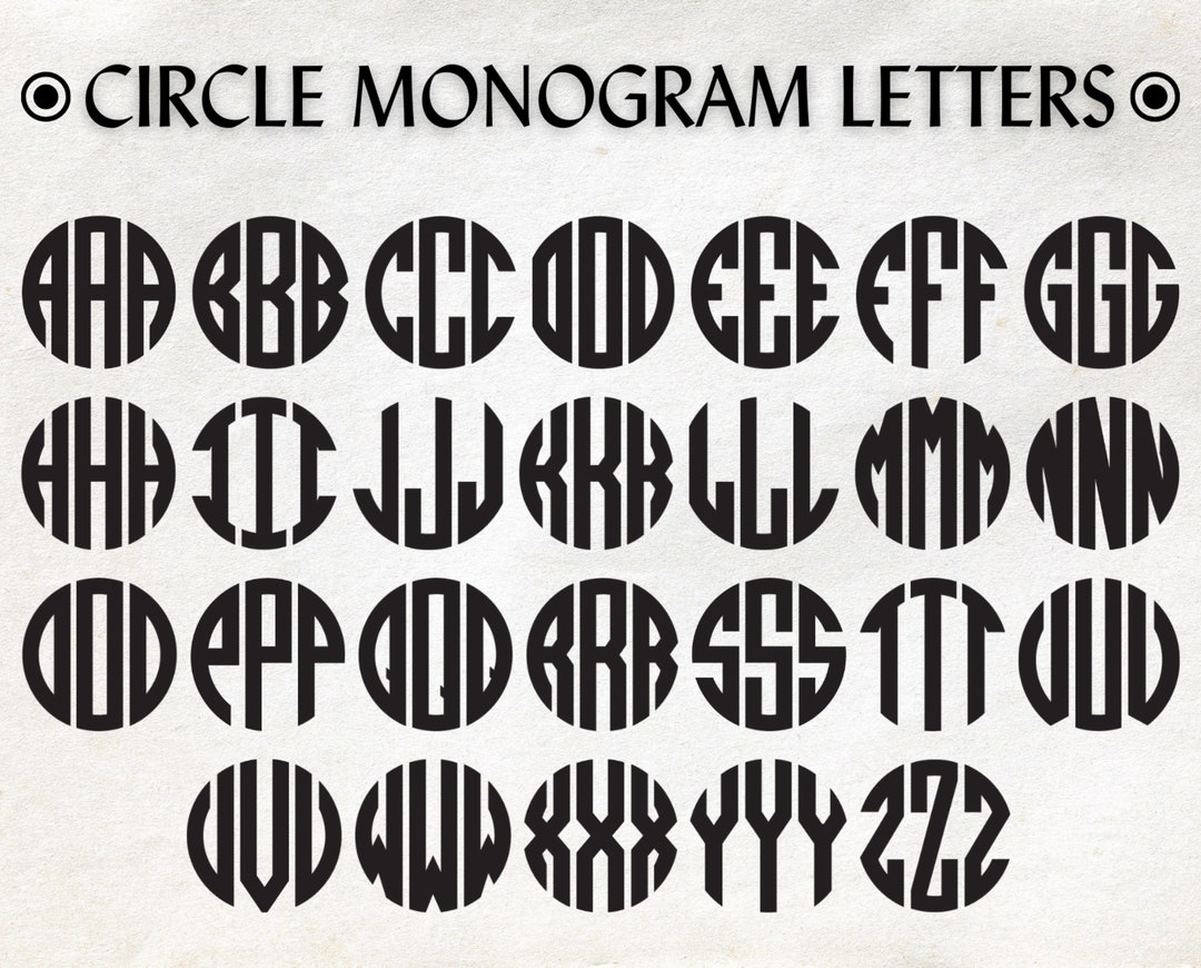 Circle Monogram Letters SVG, Circle Monogram, Monogram Alphabet ...