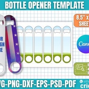 Bottle Opener Template, Stainless Steel Bottle Opener, Beer Bottle Opener Sublimation Template ...