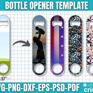 Bottle Opener Template, Stainless Steel Bottle Opener, Beer Bottle Opener Sublimation Template ...