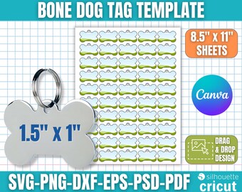 Dog Tag Template, Bone Tag Template, Bone Keychain, Custom Dog Tag ...