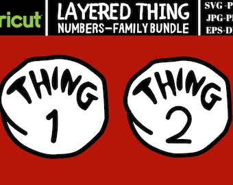 Layered Thing 1 Thing 2 Svg Png, Thing Mom Svg, Thing Dad, Thing ...