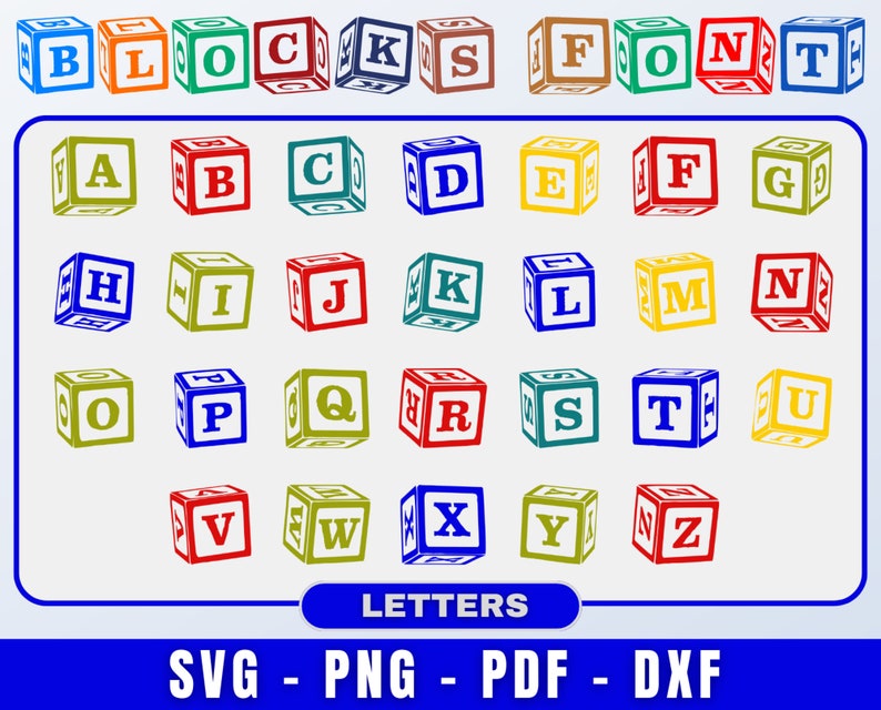 Blocks Font SVG Toy Blocks Font SVG Alphabet Blocks SVG Toy Block block ...