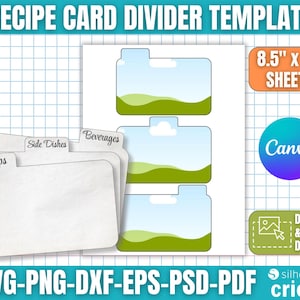 Recipe Card Divider Template, Recipe Card Dividers, Recipe Divider Tabs ...