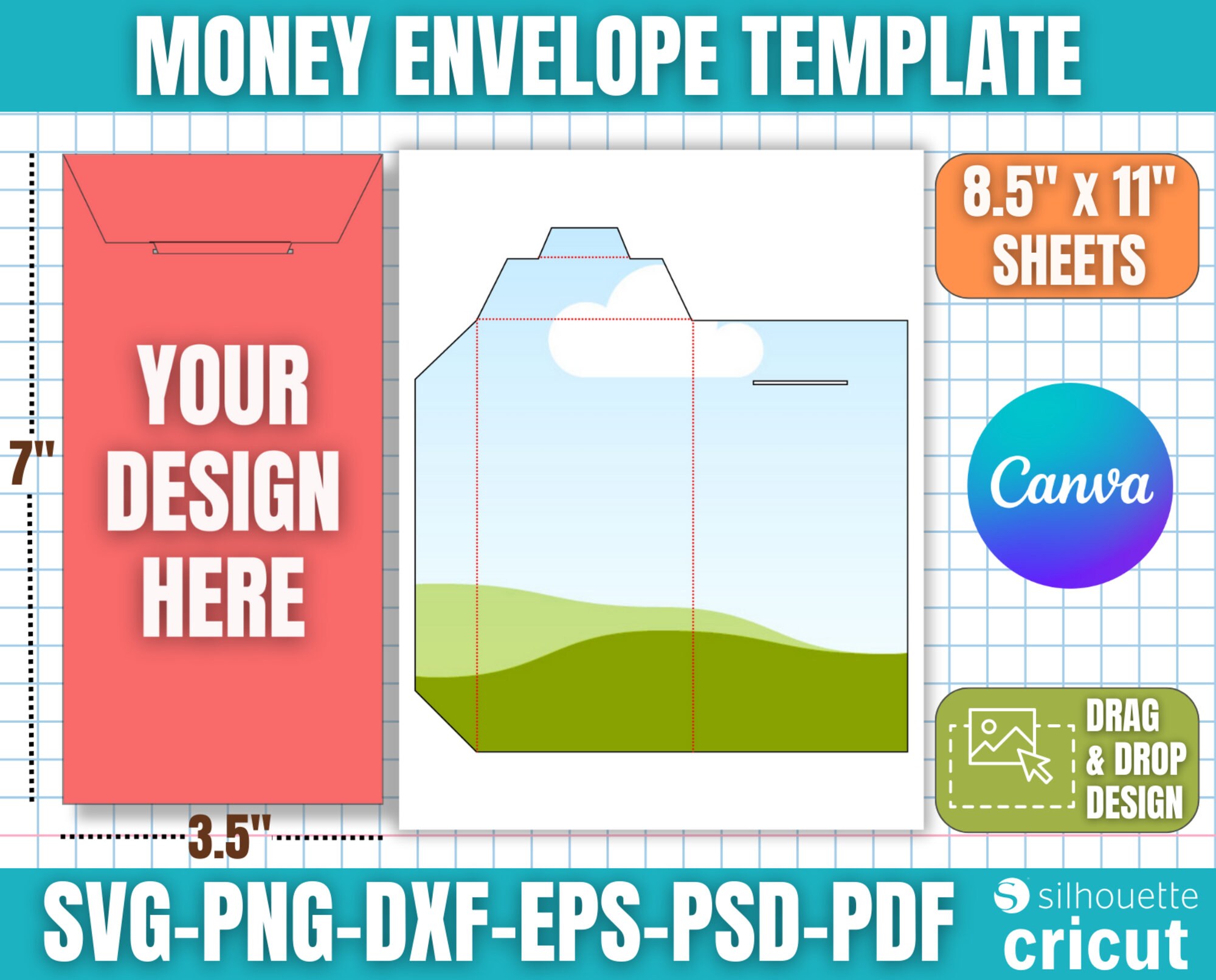 Money Envelope Template, Money Holder, Cash Envelope, Budget Envelope ...