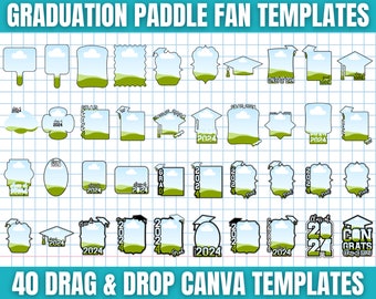 Graduation Fan Template, Grad Paddle Fan Template, Custom Grad Fan ...
