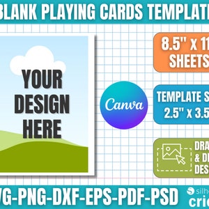 Blank Playing Card Template, Custom Playing Card, Editable Trading Card ...