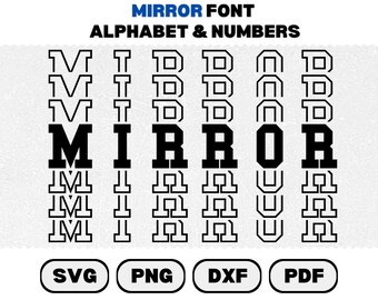 Mirror Font SVG, Stacked Font SVG, Sports Font SVG, Stacked Alphabet ...