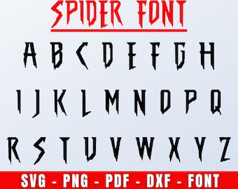 Spider Font, Spider Font SVG, Spider Alphabet SVG, Spider Letters, Hero ...