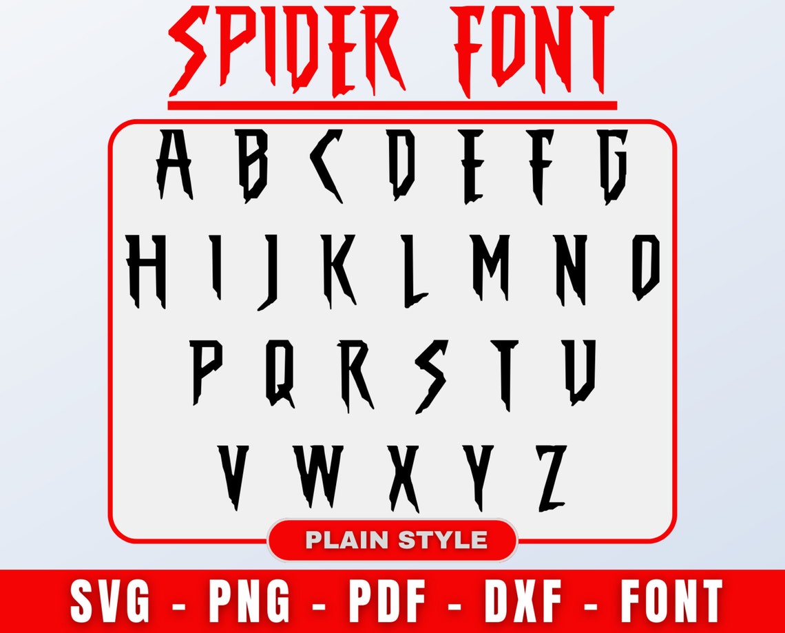 Spider Font, Spider Font SVG, Spider Alphabet SVG, Spider Letters, Hero ...