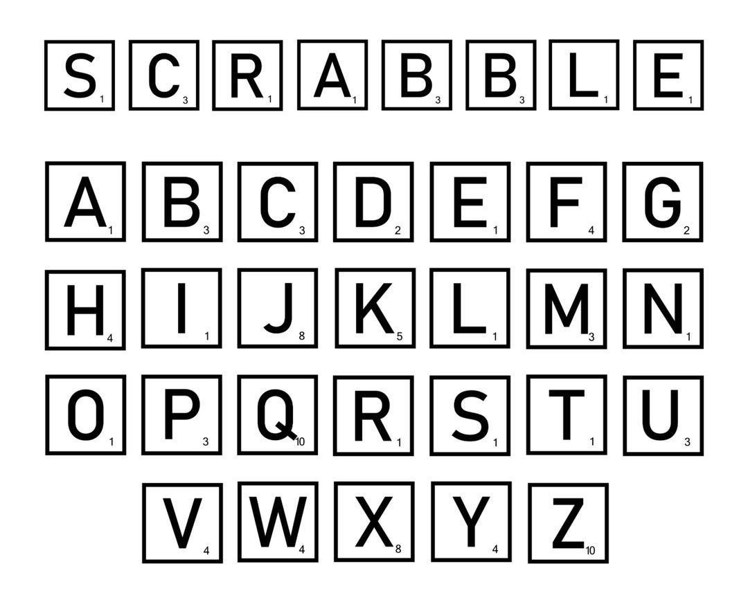 SCRABBLE TILES SVG Files, Scrabble Tiles Svg Files for Cricut, Scrabble ...