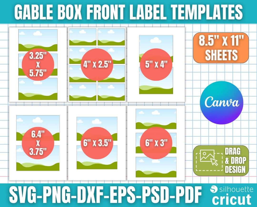Gable Box Front Label Template Bundle, Gable Box Label, Printable Gable ...