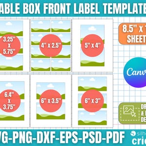 Gable Box Front Label Template Bundle, Gable Box Label, Printable Gable ...