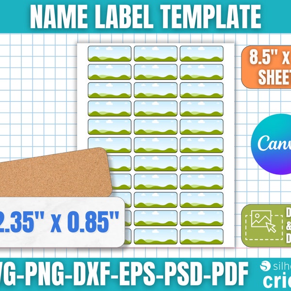 School Labels Sticker Template - Etsy