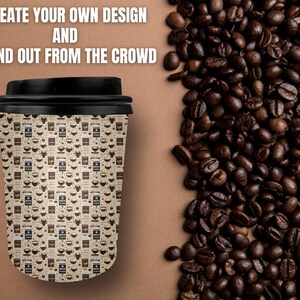 Paper Cup Wrapper Template, Paper Coffee Cup Template, Paper Cup ...