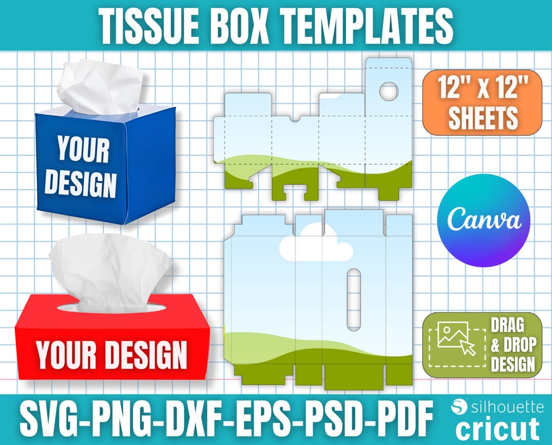 Tissue Box Template Bundle, Tissue Box Svg, Tissue Box Template, Box ...