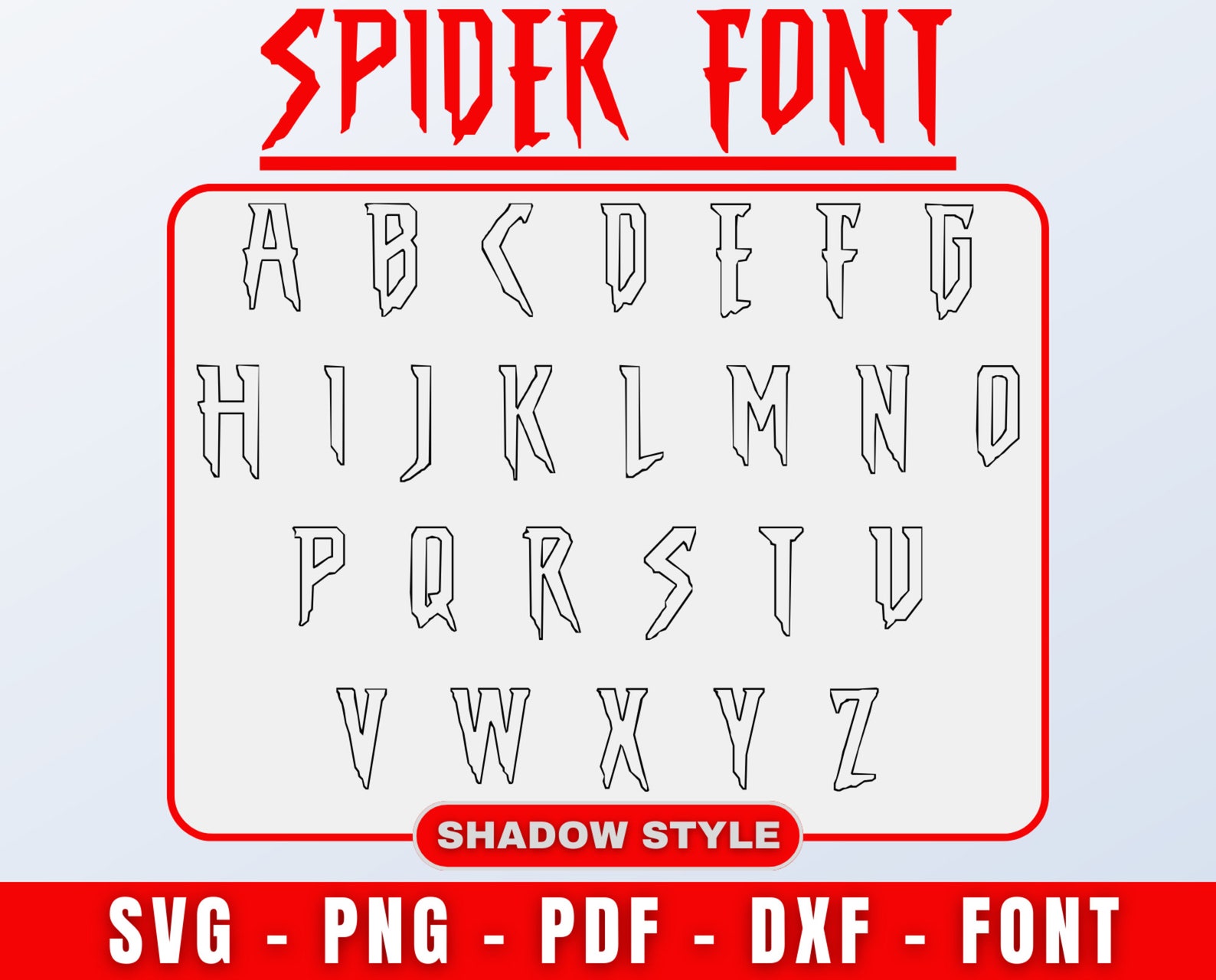 Spider Font, Spider Font SVG, Spider Alphabet SVG, Spider Letters, Hero ...