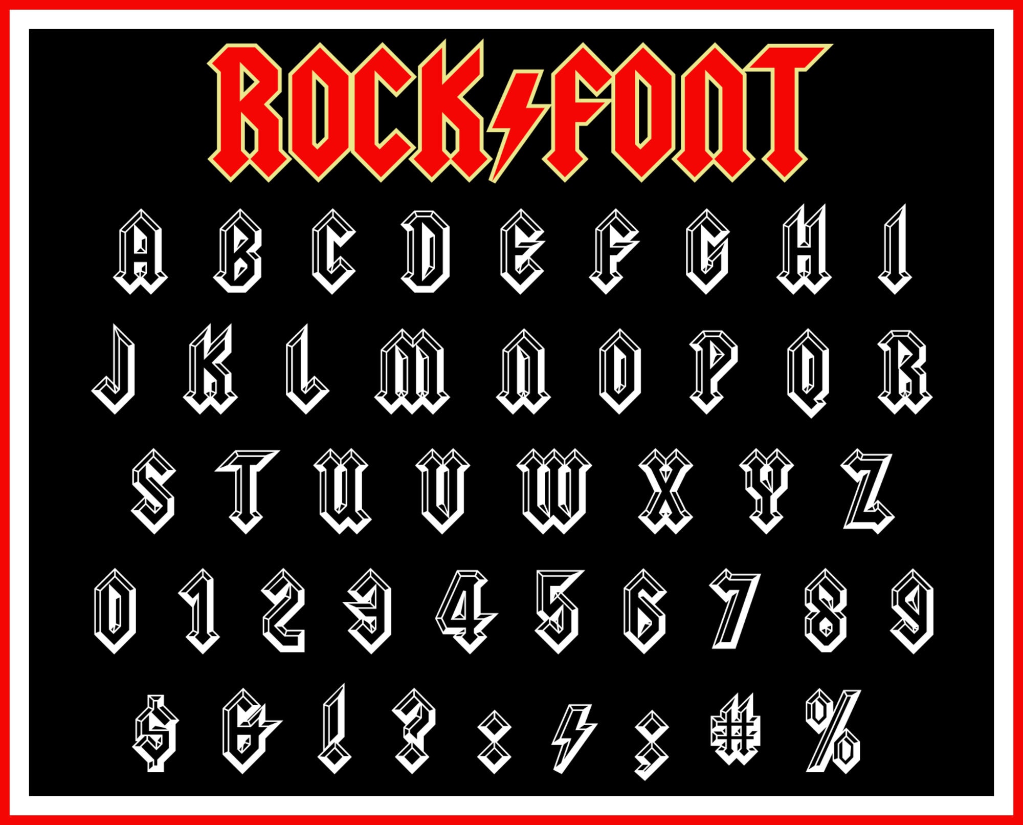 Rock Font, Hard Rock Font, Heavy Metal Font, Music Font, Metal Font ...