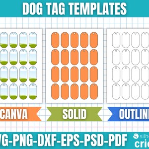 Dog Tag Template, Dog Tag Svg, Dog Tag Personalized, Pet ID Tag, Dog ...