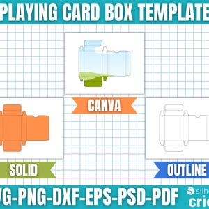 Playing Card Box Template, Poker Card Box Template, Box Svg, Trading ...