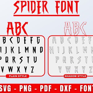 Spider Font, Spider Font SVG, Spider Alphabet SVG, Spider Letters, Hero ...