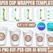 Paper Cup Wrapper Template, Paper Coffee Cup Template, Paper Cup ...