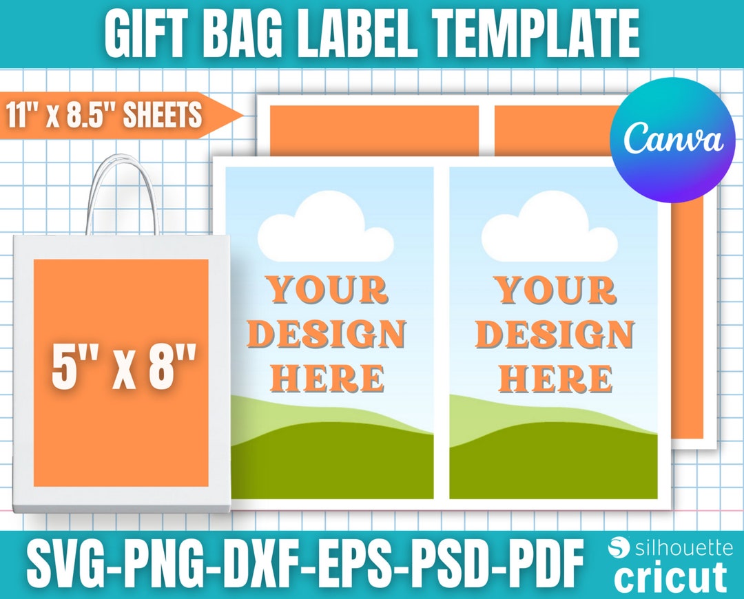 Gift Bag Label Template, Gift Bag Label Svg, Paper Bag Label Template ...