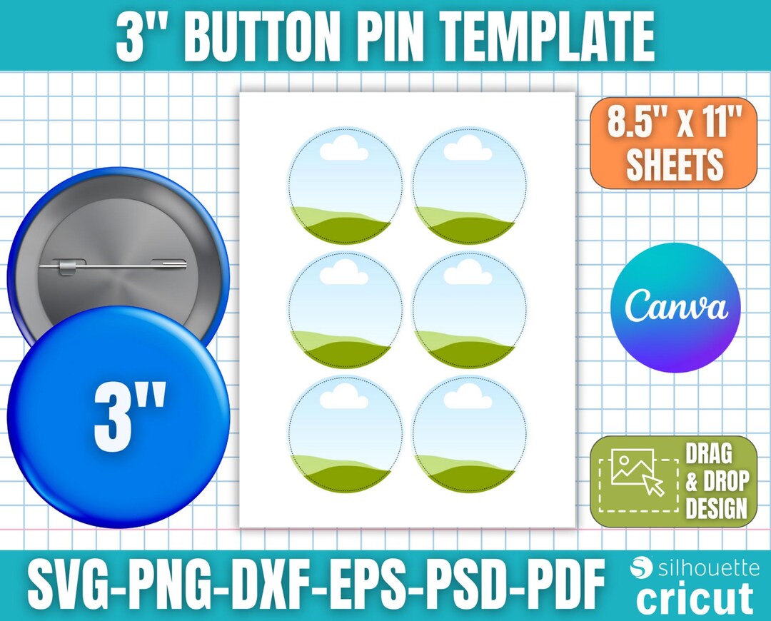 3 Button Pin Template, Button Pin Svg, Button Pin Template, Sublimation ... 3 Button Pin Template, Button Pin Svg, Button Pin Template, Sublimation ...
