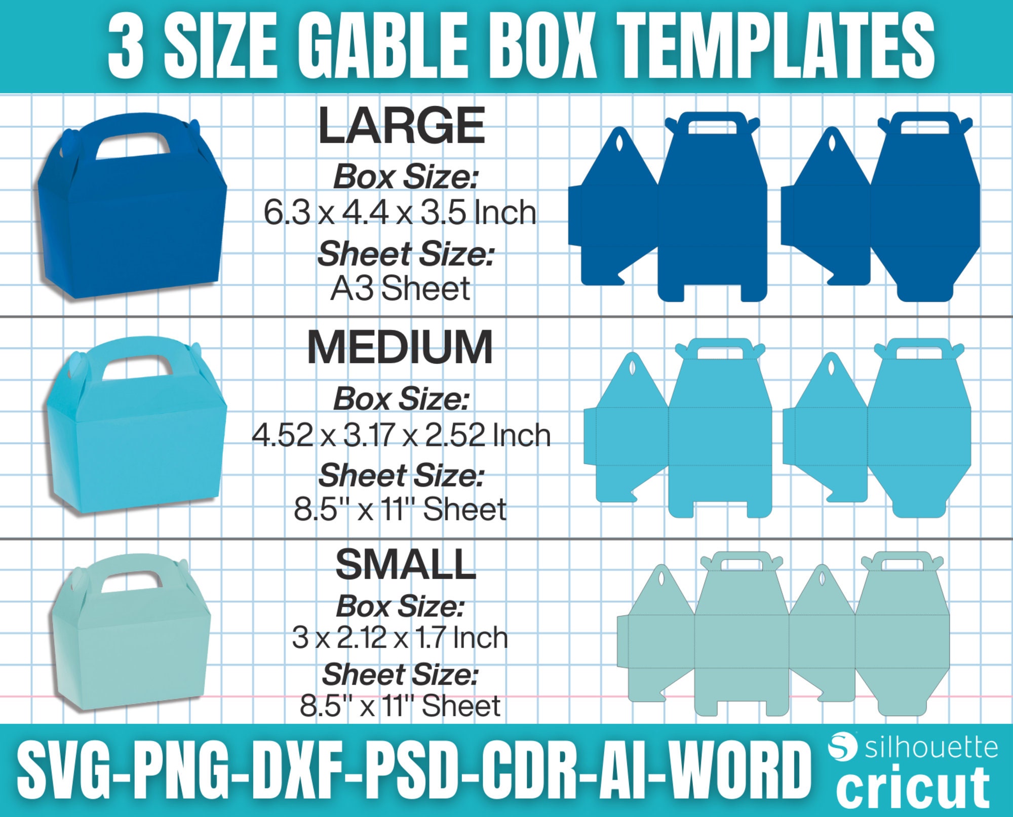 Gable Box Templates, Gable Box SVG, Box Template SVG, Gift Box Svg ...