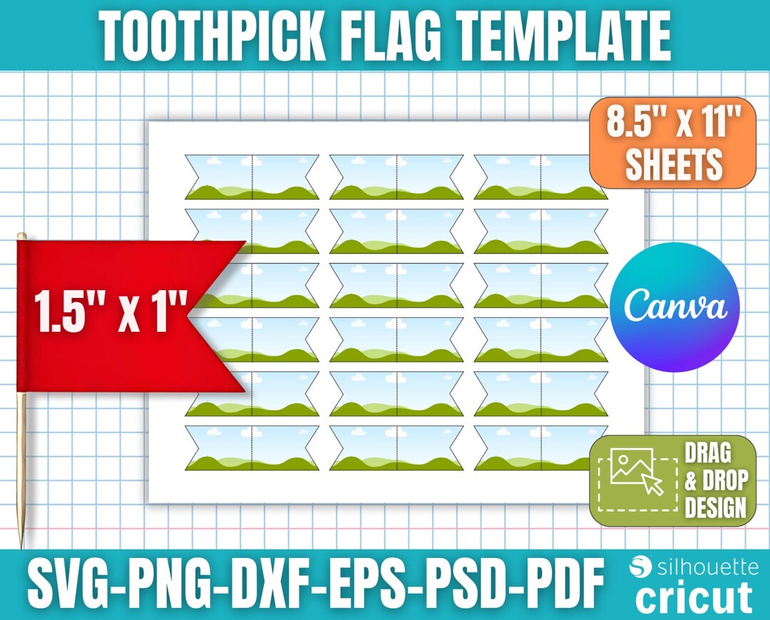 Toothpick Flag Template, Cupcake Flag Template, Cake Topper Template ...
