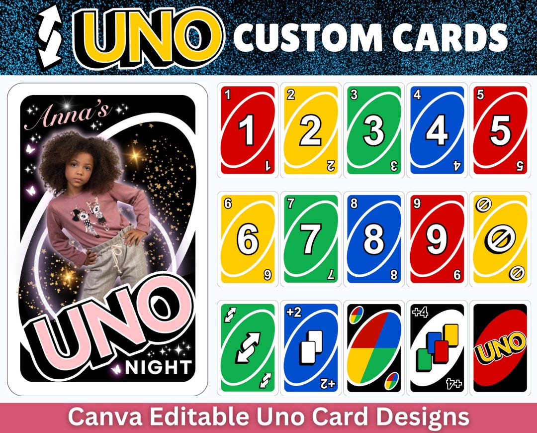 Custom Uno Card Template, Editable Uno Cards Template, Canva Uno ...