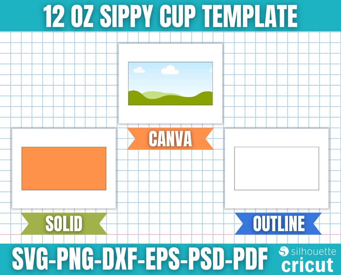 12oz Sippy Cup Tumbler Template, Tumbler Template Svg, Sippy Cup Wrap ...