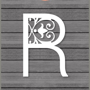 Regal Alphabet Monogram Label Letters Invitation SVG Cut - Etsy