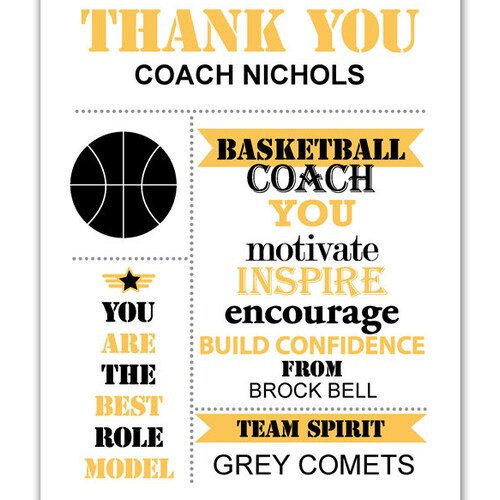 EDITABLE Basketball Coach Award Certificate INSTANT DOWNLOAD - Etsy