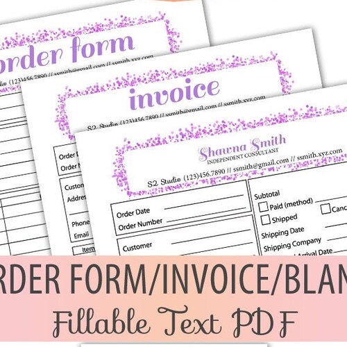 Order Form Template Editable INSTANT DOWNLOAD Printable - Etsy