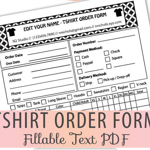 Fillable/editable Text Only PDF KEYCHAIN Order Form Letter - Etsy